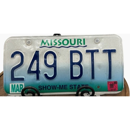 License Plate Missouri Show Me State 249 BTT from 1999 | eBay