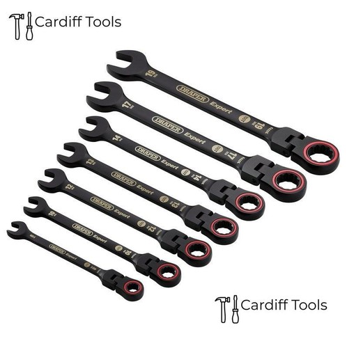 Draper Expert Black Flexible Head Combination Ratchet Spanner 8-19mm ...