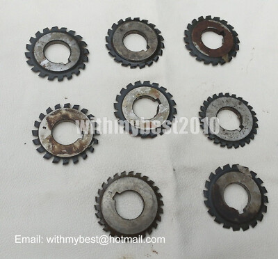 Lot 8pcs M0.5 20 degree #1-8 Involute Gear Cutters HSS Module 0.5 Gear ...