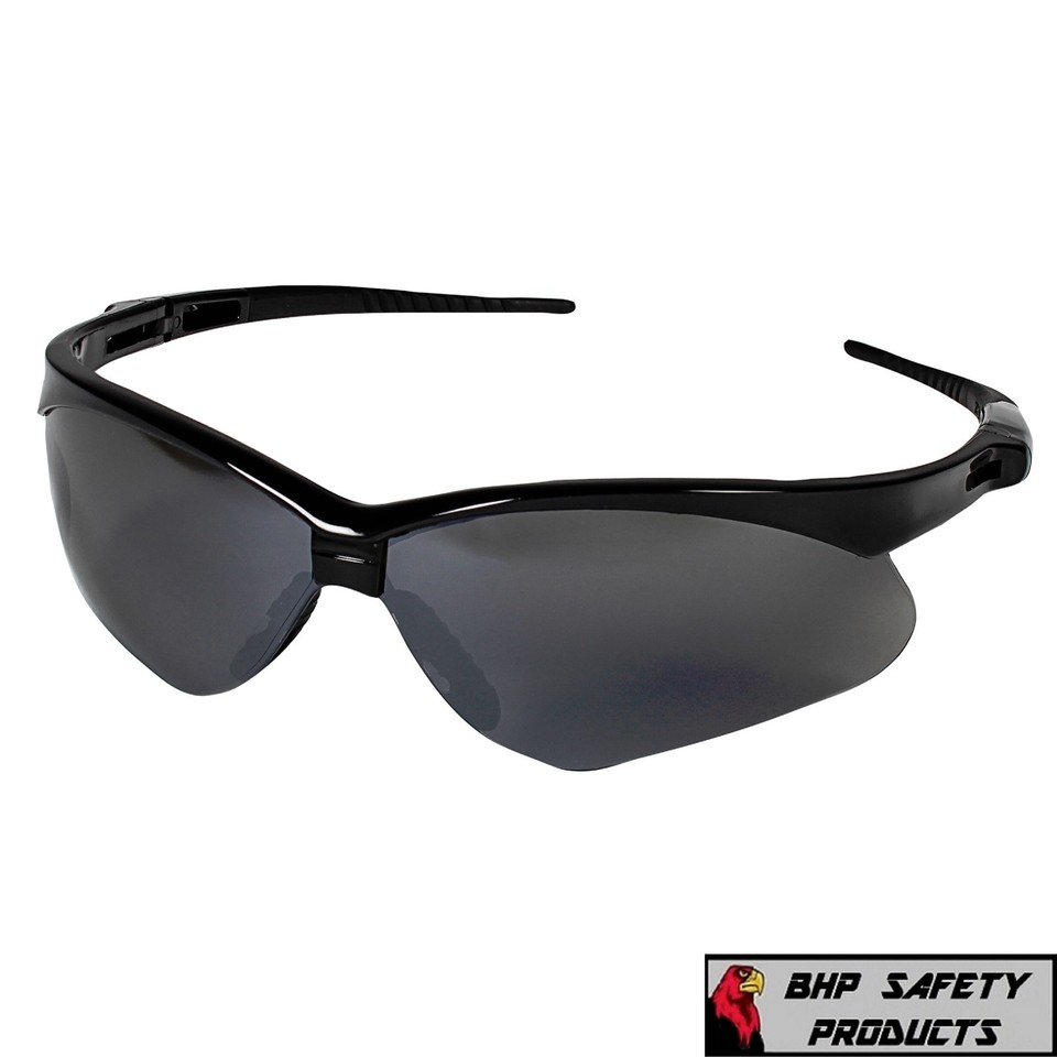 12 PAIR KLEENGUARD NEMESIS SAFETY GLASSES BLACK FRAME/SMOKE MIRROR LENS ...