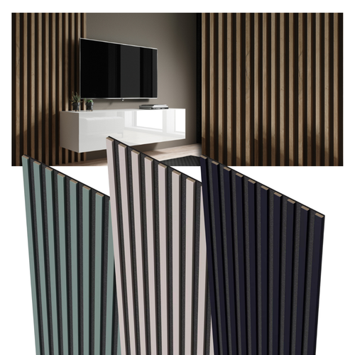 Akustikpaneele Filz Wandpaneele Holzpaneele Lamellenwand MDF 240x53 cm ...