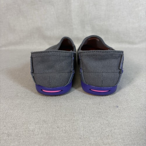 Crocs Stretch Sole Skimmer Side-Logo Slip-on Loafer Shoes Gray Purple ...