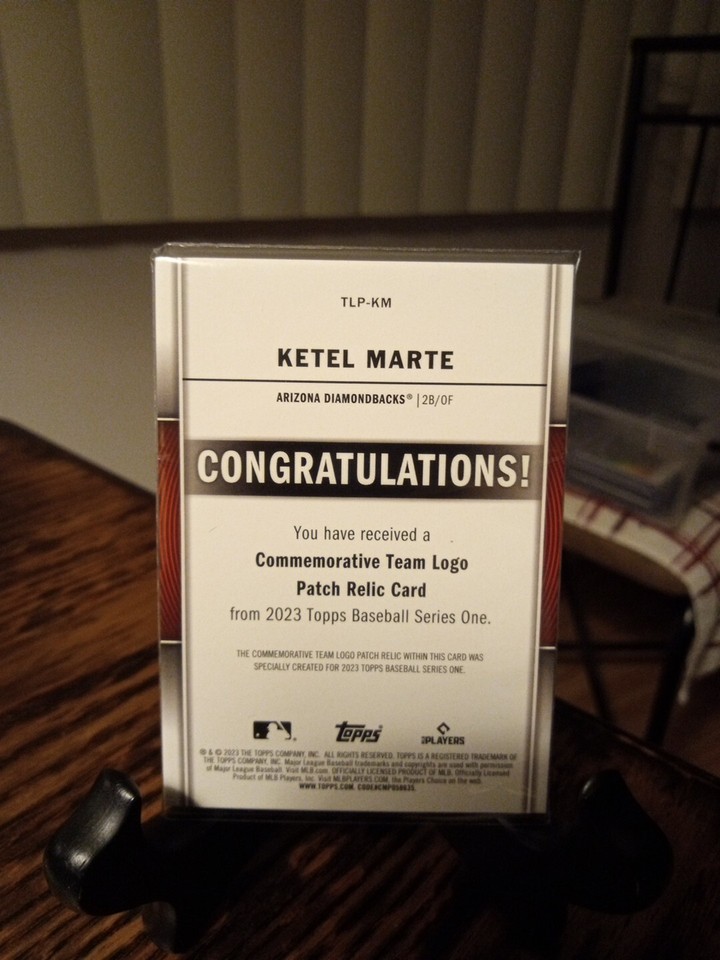 2023 Topps series 1 Ketel Marte Team Logo Patch Card TLP-KM-Arizona Diamondbacks | eBay