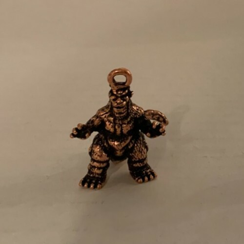 COPPER PLATED GODZILLA CHARM HALLOWEEN PROP METAL JAPANESE ANIME ...