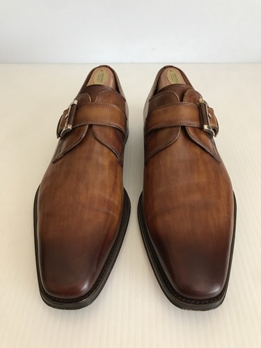 Magnanni Marco Single Monk Strap Loafer - Cognac Brown Leather - 9M ...
