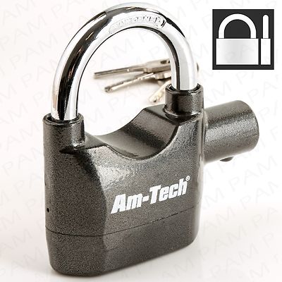 69mm High Security Padlock -ALARMED- Outdoor Safety Steel Shackle 3 ...