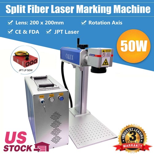 Rotation Axis 50W JPT Fiber Laser Marking Machine 200*200mm Engraver ...