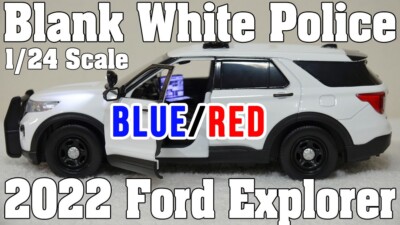 1/24 White Unmarked Police 2022 Explorer with Lights Siren SEE ...
