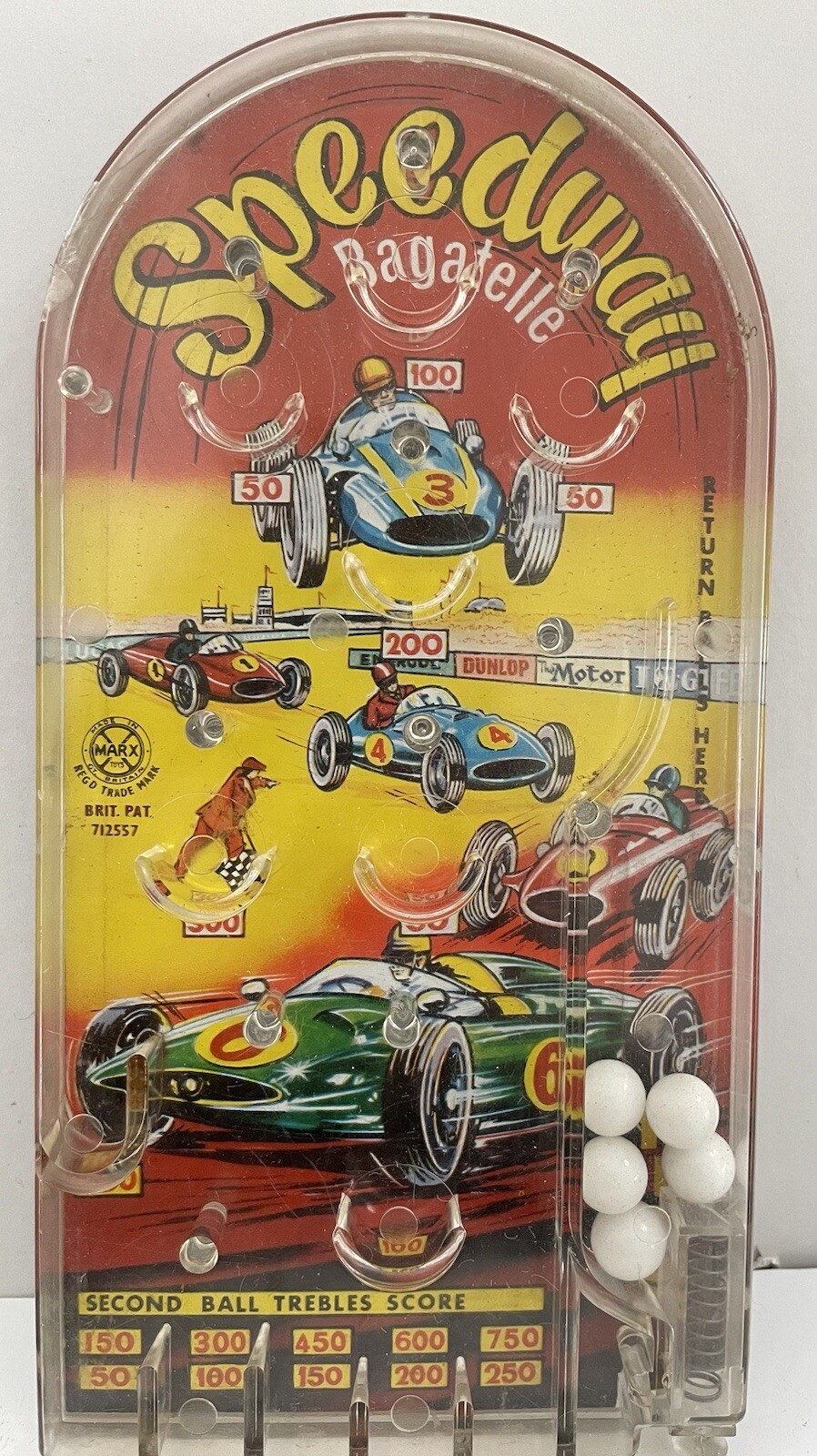 Vintage Marx Toys Speedway Racing Car Bagatelle & Speed Hawk Motorcycle ...