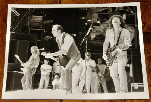 STATUS QUO LIVE AID ORIGINAL 1985 PRESS PROMO PHOTO W/ REAR CREDIT ...