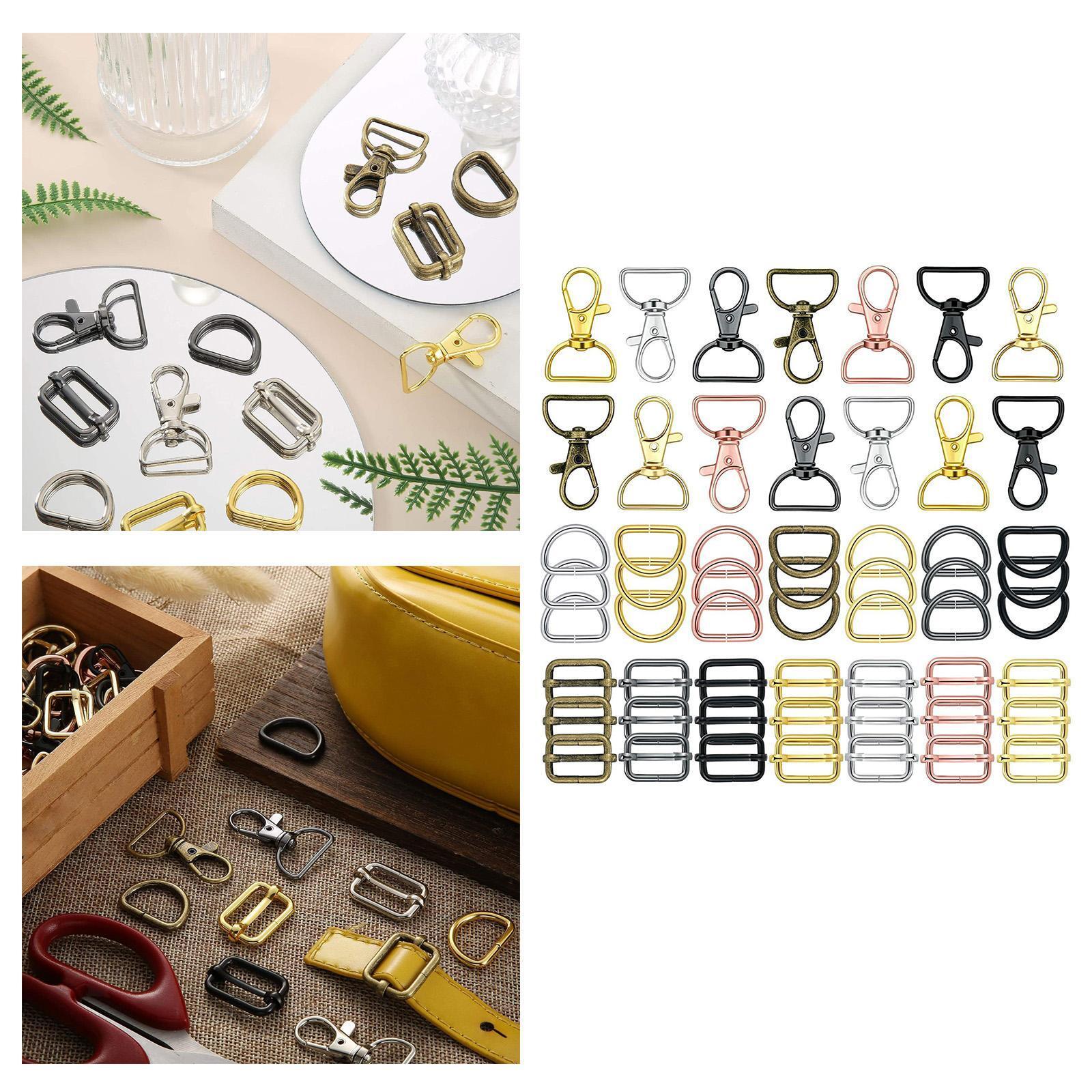 56Pcs Metal Swivel Snaps Hooks and Slide Buckle Lanyard Snap Hooks DIY ...