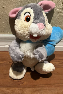 DISNEY STORE Exclusive Original Thumper Easter Bow Rabbit Soft Plush 10 ...