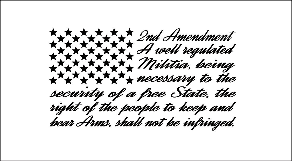 American Flag Second 2nd Amendment USA Freedom United States Decal ...