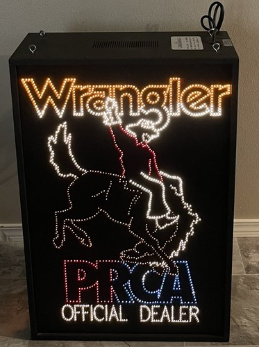 Vintage 1992 Wrangler Jeans PRCA Cowboy Rodeo Fiber Optic Light-Up ...