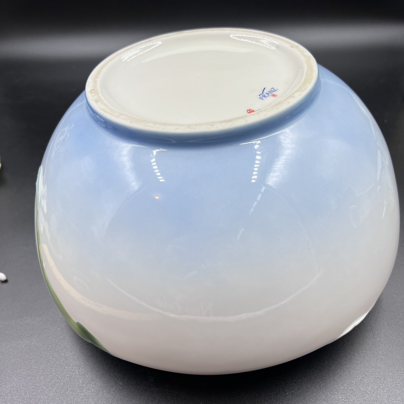 Franz Porcelain Amphibia Frog and Lily Pad Large 3-D Centerpiece Bowl ...