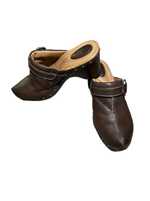Fossil Brown Leather Clogs/Mules Women’s 8 | eBay