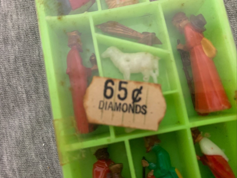 Vintage 14 Piece Plastic Miniature Nativity Set Original Box Hong Kong ...