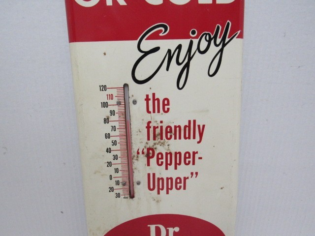 1950"s Original Dr. Pepper Thermometer The Friendly Pepper-Upper Hot or ...