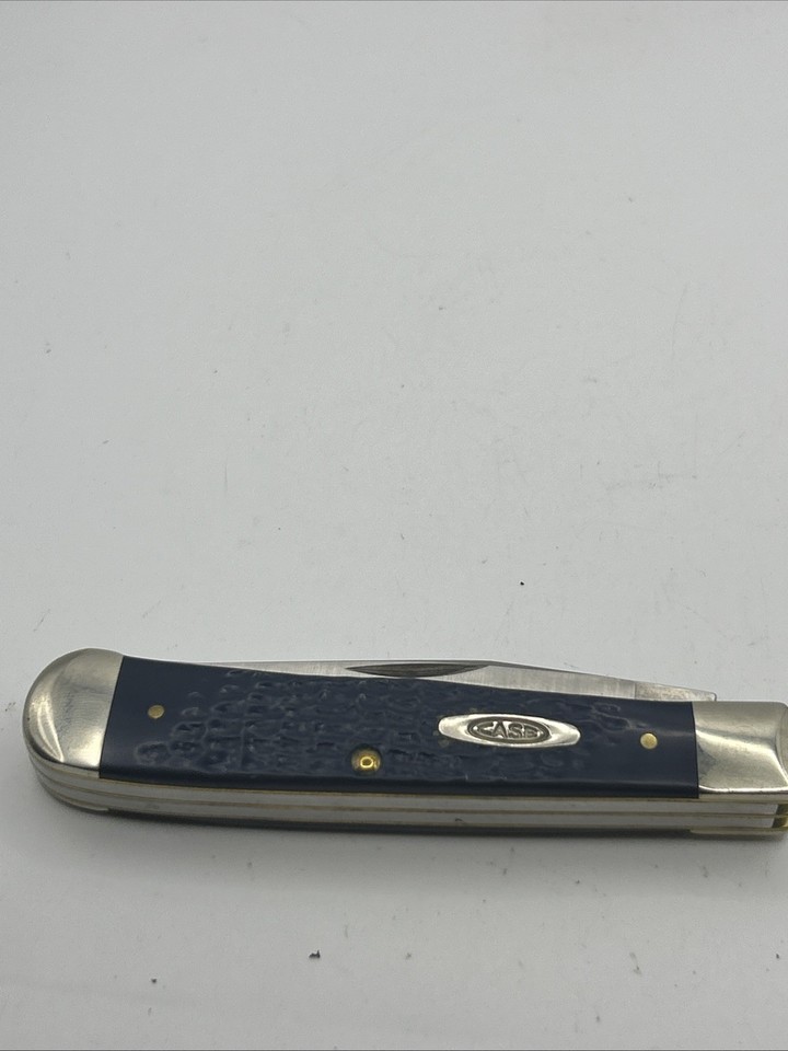 Case XX Trapper Pocket Knife Model 6254 Dark Blue Bone Handle | eBay