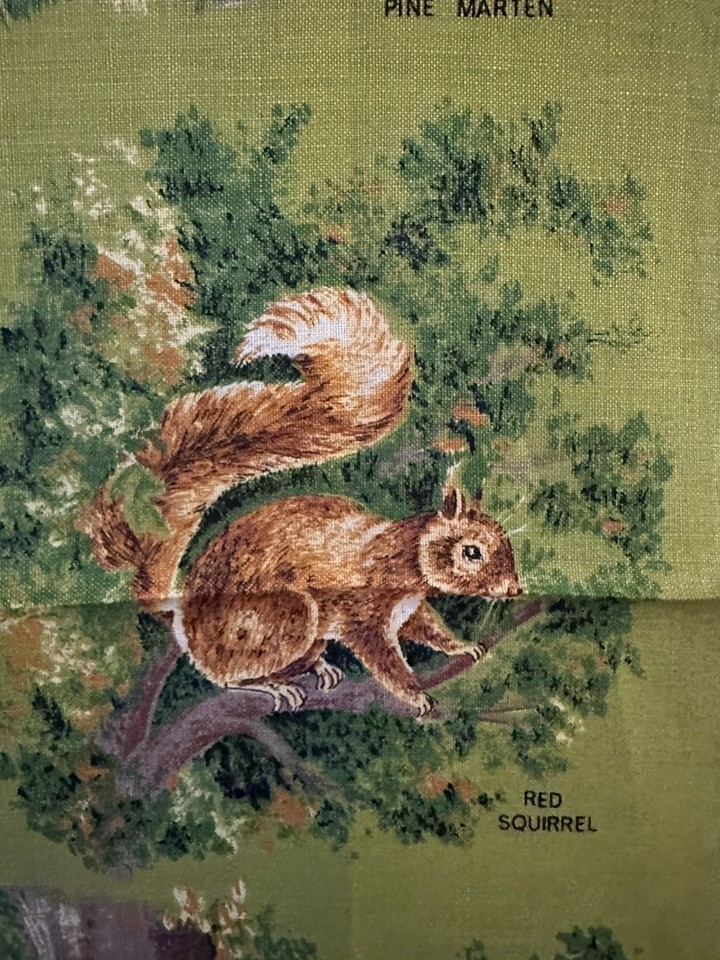 Vintage WWF 1970s Irish Linen Ulster animal Tea Towel world wildlife ...