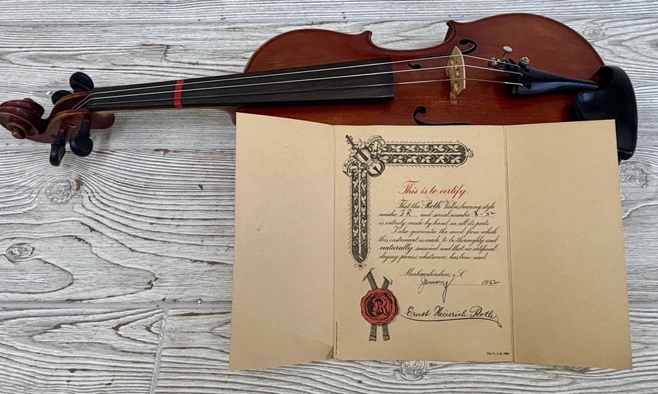 E. H. Roth Violin & Case 1952 German Excellent Condition W ...