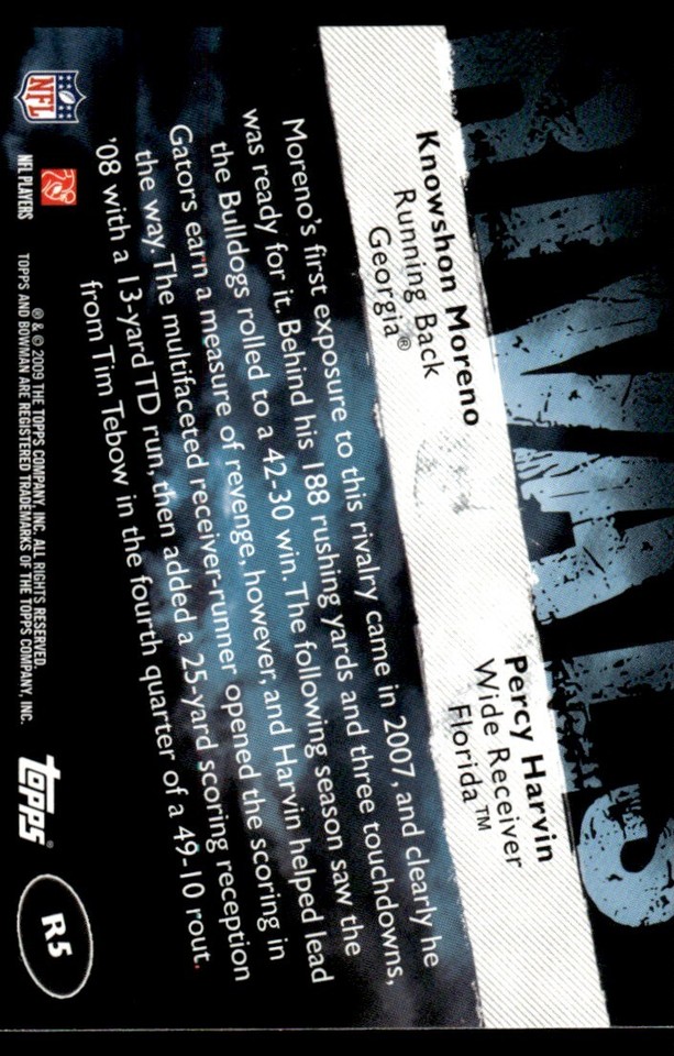 2009 Bowman Draft Picks Rivals Knowshon Moreno/Percy Harvin Rookie ...