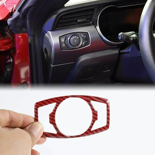For Ford F150 2015 Red Carbon Fiber ABS Headlight Switch Cover Frame ...