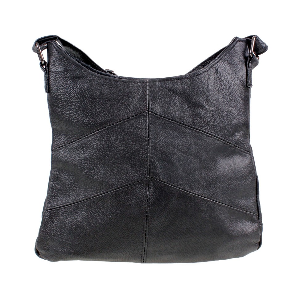 Ladies Women Genuine Leather Handbag Black Soft Cross Body Shoulder Bag ...