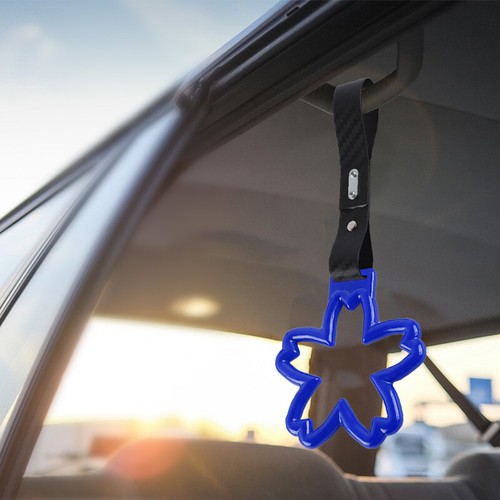 JDM TSURIKAWA Sakura Flower Blue Ring Carbon PVC Car Bus Train Handle ...