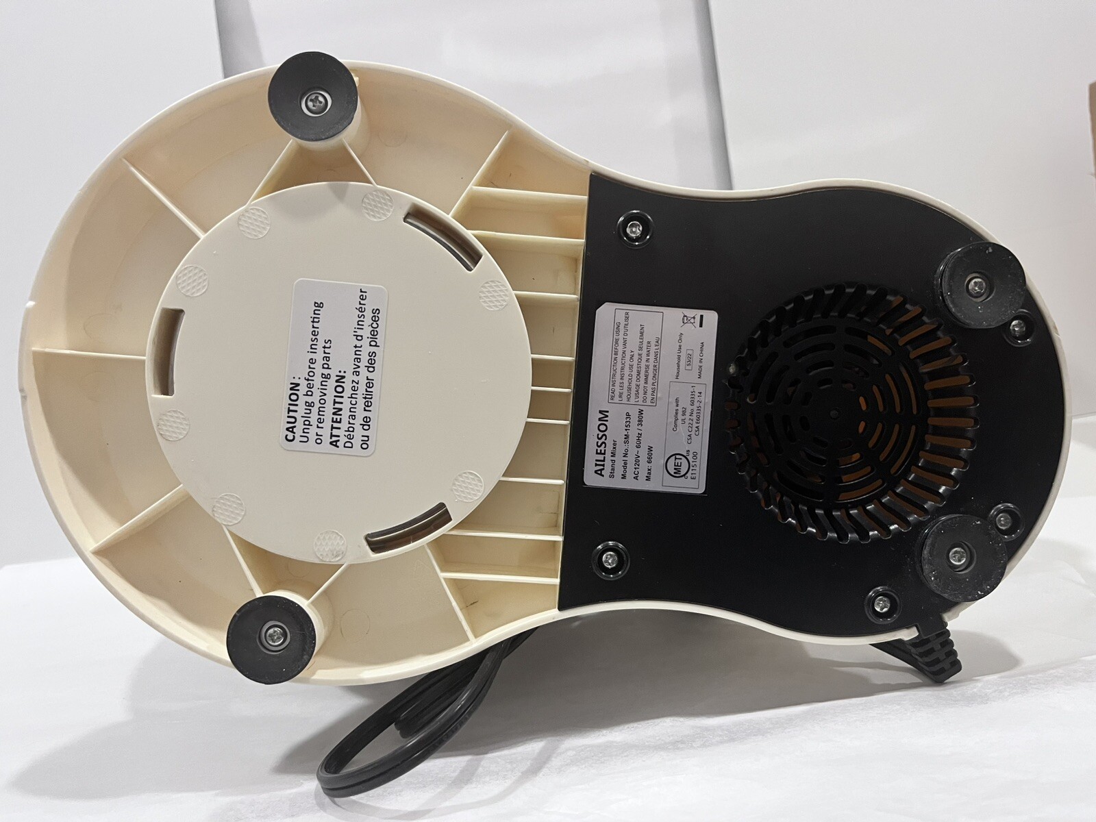 AILESSOM 3-IN-1 Stand Mixer SM-1533P, 10 Speed, 6.5QT Bowl, Hook ...