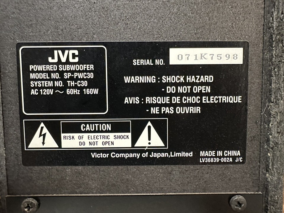 JVC TC-C30 5 Disc DVD Home Theater System | 5.1 Surround | Tested ...