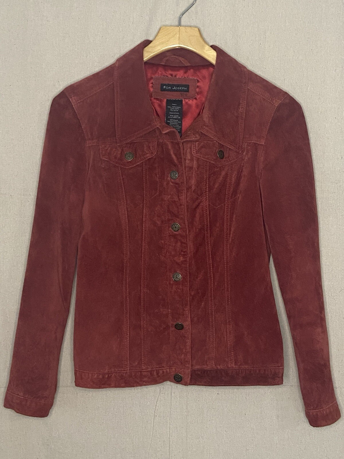 For Joseph Raspberry Suede Leather Jacket Women Small… - Gem