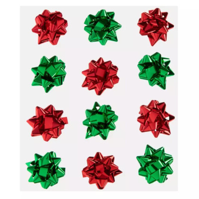 Christmas Craft Supply - Red Green 3-D Tinsel MINI Bows 12pc | eBay