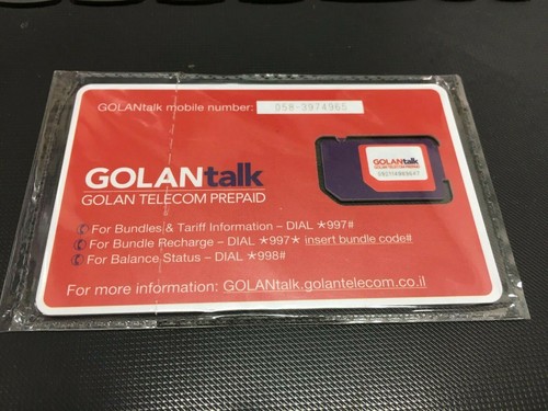 SIM TALKMAN GOLAN TELECOM ISRAEL- סים טוקמן גולן טלקום לשימוש בישראל | eBay