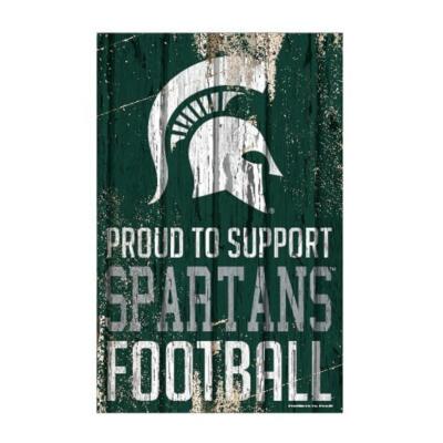 Michigan State Spartans 11"x17" Proud to Support Wood Sign [NEW] Banner ...