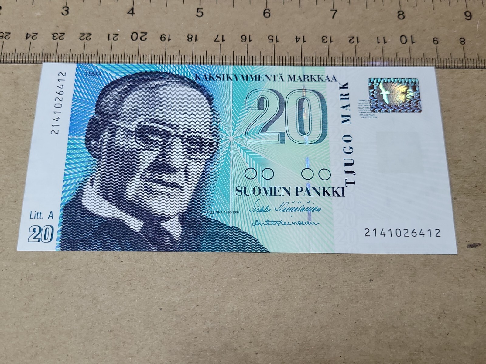 🇫🇮 Finland 20 markka 1993 (1997) P-123 UNC Litt. A Banknote 122922-1 | eBay