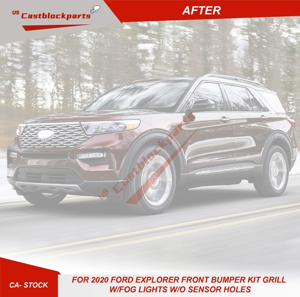 For 2020-23 Ford Explorer Front Bumper Kit Grill W/Fog Lights W/O ...