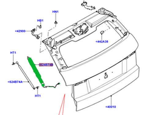 LAND ROVER ELECTRIC TAILGATE REAR END DOOR STRUT RANGE ROVER EVOQUE NEW ...