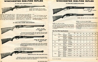 1974 2pg Print Ad of Winchester Model 310 320 190 290 270 150 250 Rim ...