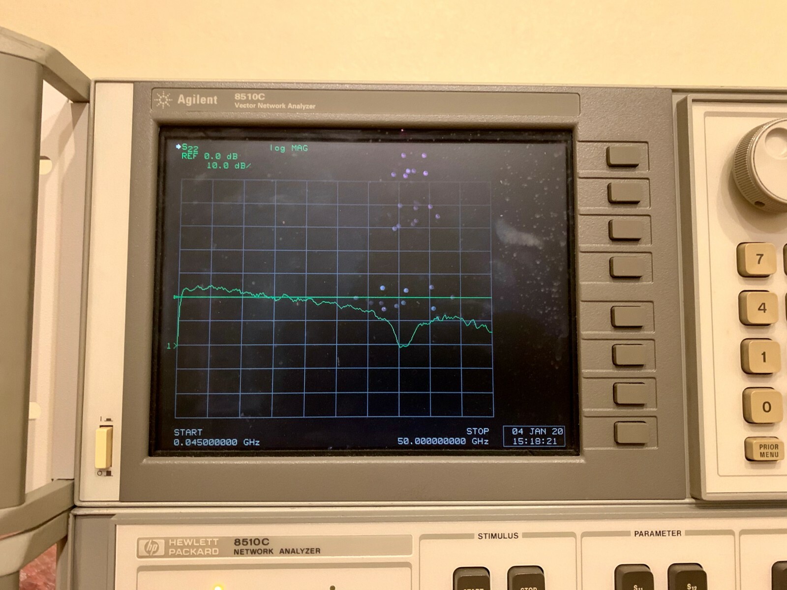 HP 8510C HP 85107B VECTOR NETWORK ANALYZER 45MHZ TO 50GHZ WITH OPT-10 ...