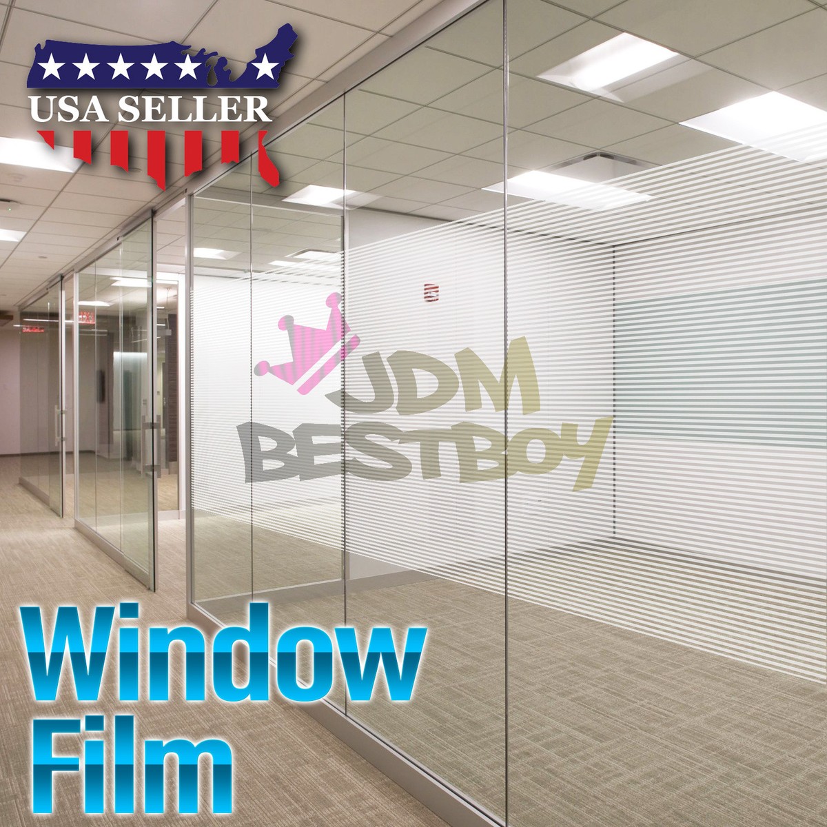Office Window Cling Frosted Glass Sticker No Glue Window Sticker