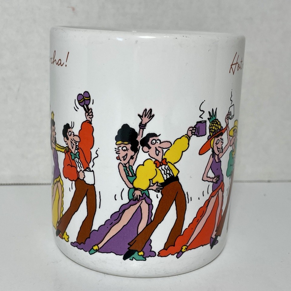 Hallmark Hot-cha-Chocolate! Mug Conga Line Dance Salsa Coffee Cup Vtg ...