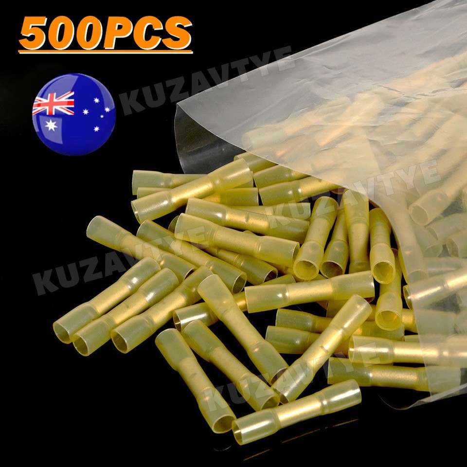 200/500x Waterproof Heat Shrink Butt Wire Connector Insulated Crimp ...