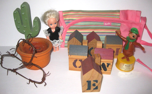 Vintage Junk Drawer Lot Toys Blocks Yogi Bear Barbie Cactus | eBay