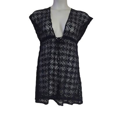 Wave Zone Women's Black Lace Swimwear Coverup EUC - Size Small | eBay