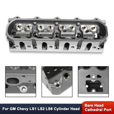 For Chevy LS1 LS2 LS6 Cathedral Port Bare Aluminum Cylinder Head 210cc ...