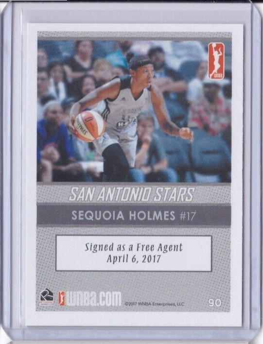 2017 Rittenhouse WNBA #90 SEQUOIA HOLMES SAN ANTONIO STARS | eBay