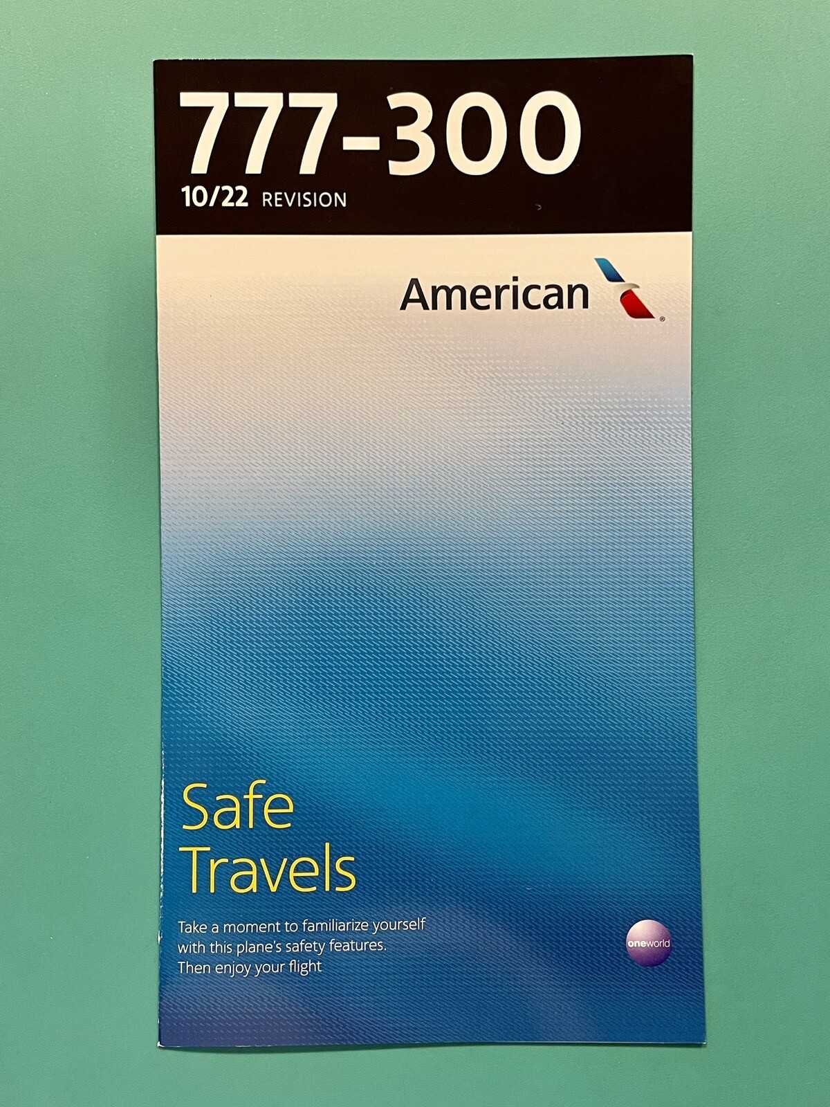 2022 AMERICAN AIRLINES SAFETY CARD--777-300 | eBay