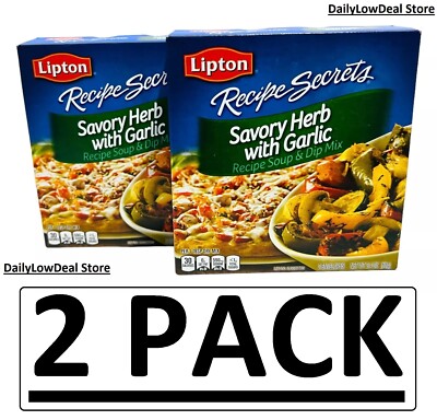 2 PACK - Lipton Recipe Secrets Savory Herb with Garlic Soup & Dip Mix 2 ...