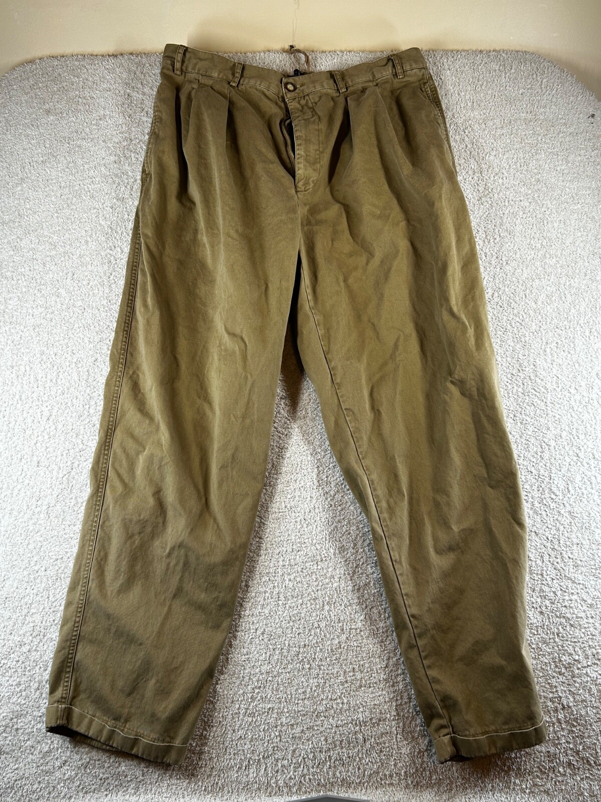 Vintage Structure Men’s Pleated Pants Size 38R Khaki … - Gem